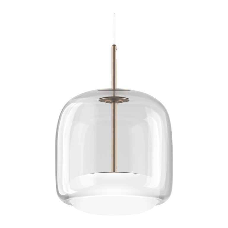 Vistosi Jube Pendant Light P in Crystal White with Matt Gold Finish For ...