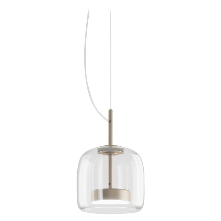 Vistosi Jube Pendant Light S in Crystal Transparent with Matt Gold ...