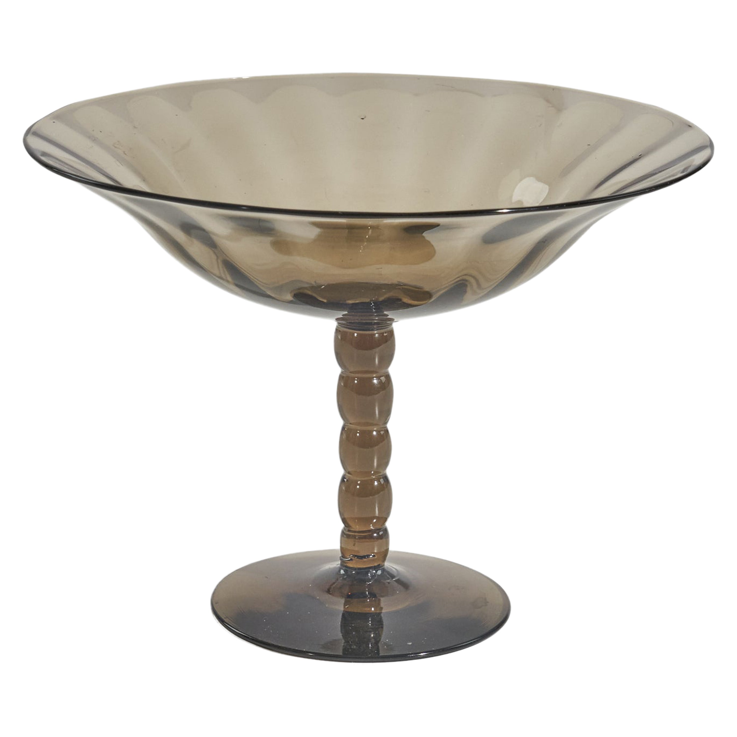 Edward Hald, Bowl, Blown Glass, Sandvik Glasbruk, Sweden, 1930s at 1stDibs