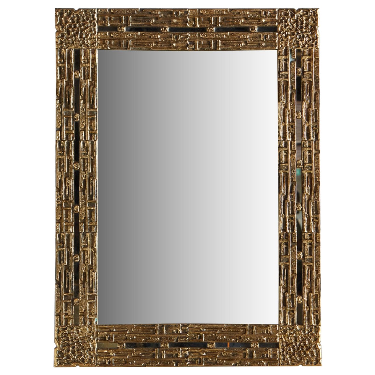 Customizable Made to Measure Brass Frame Mirror with Vertical Panels ...
