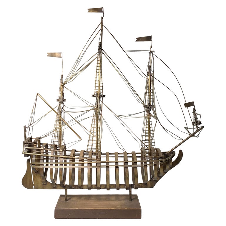 Curtis Jere Ship Sculpture For Sale at 1stDibs