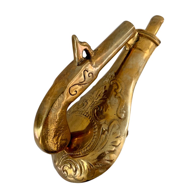 Vintage Cast Brass Pistol Gun Door Knocker For Sale at 1stDibs