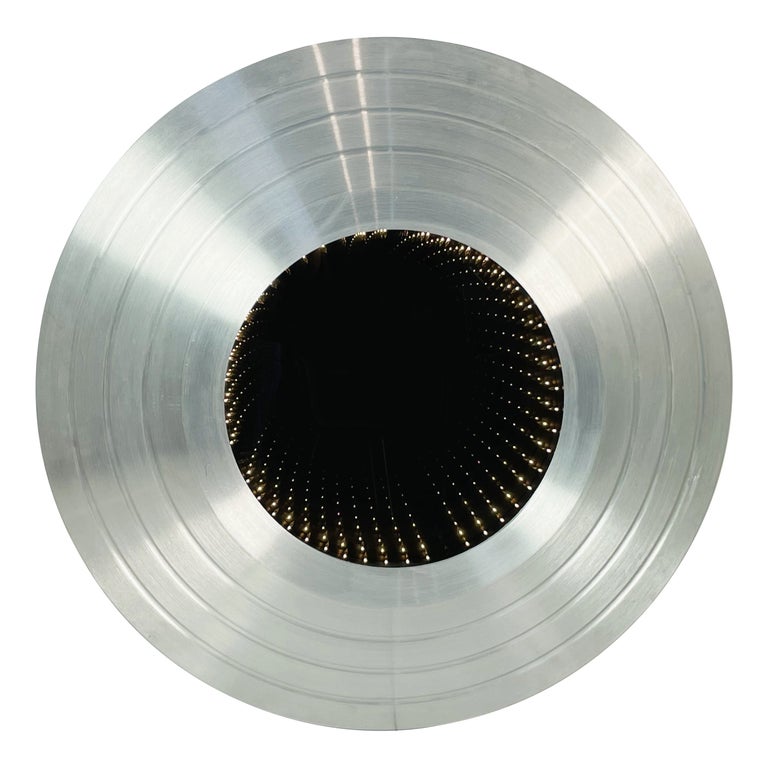 45 Inches Round Infinity Mirror With Aluminum Frame For Sale at 1stDibs
