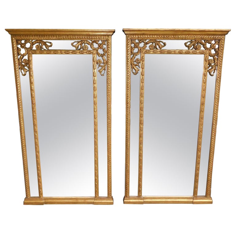 Pair of English Regency Gilt Wood and Gesso Foliage Wall Mirrors, Circa ...