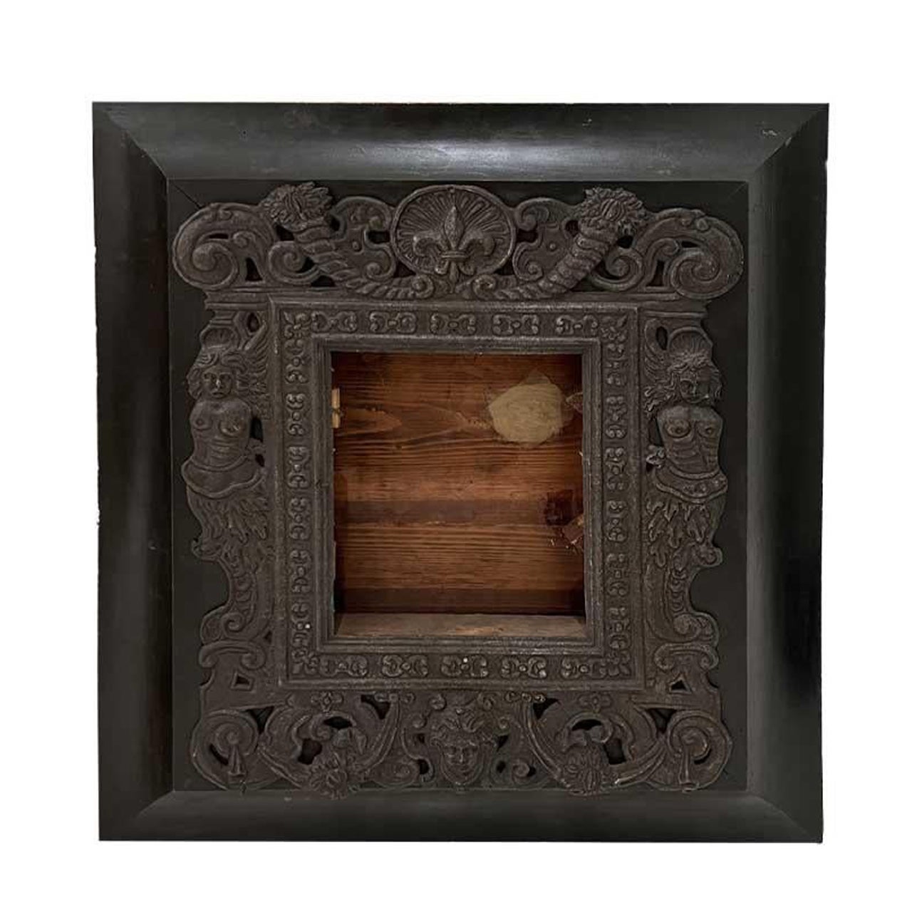 Vintage Burgundy and Gold Metal Picture Frame with Fleur-de-Lis Motifs ...