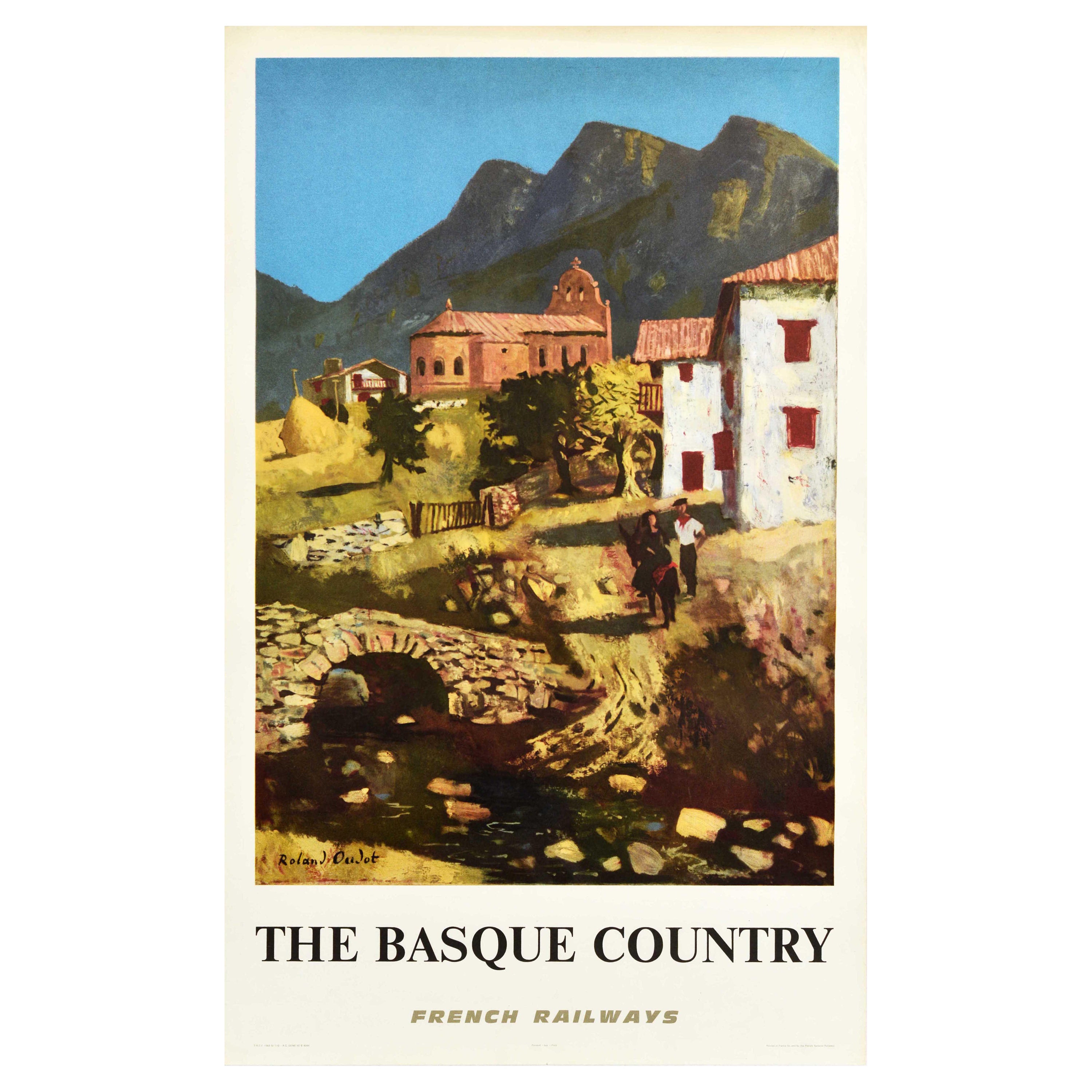 Original Vintage Travel Poster Basque Country French Railways Scenic ...
