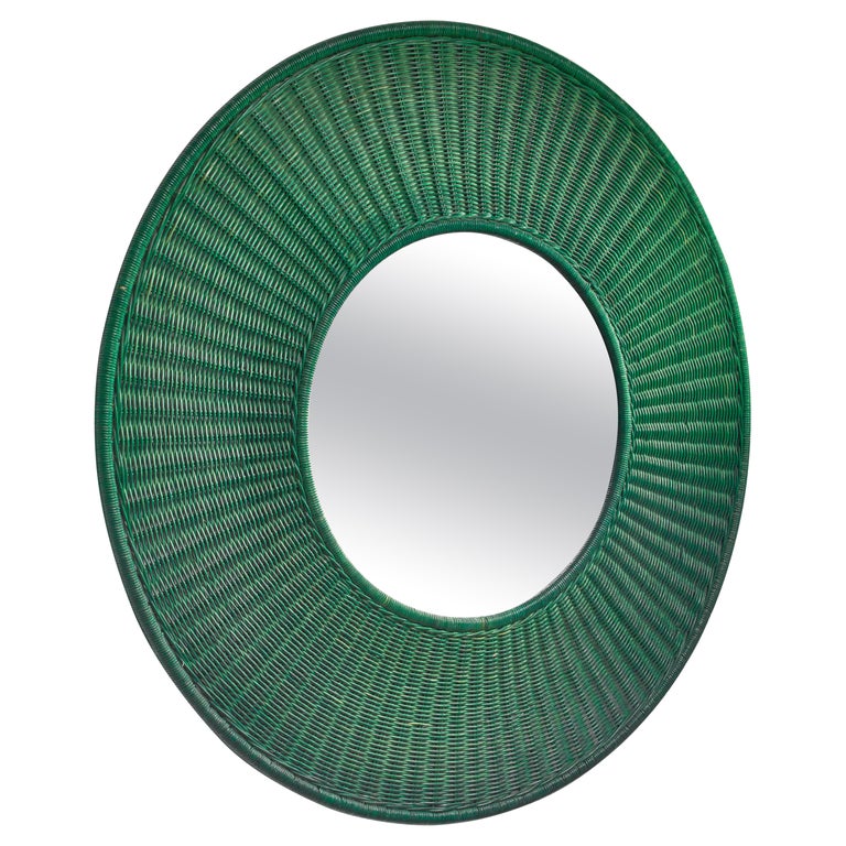 Green Cane Wall Mirror For Sale at 1stDibs