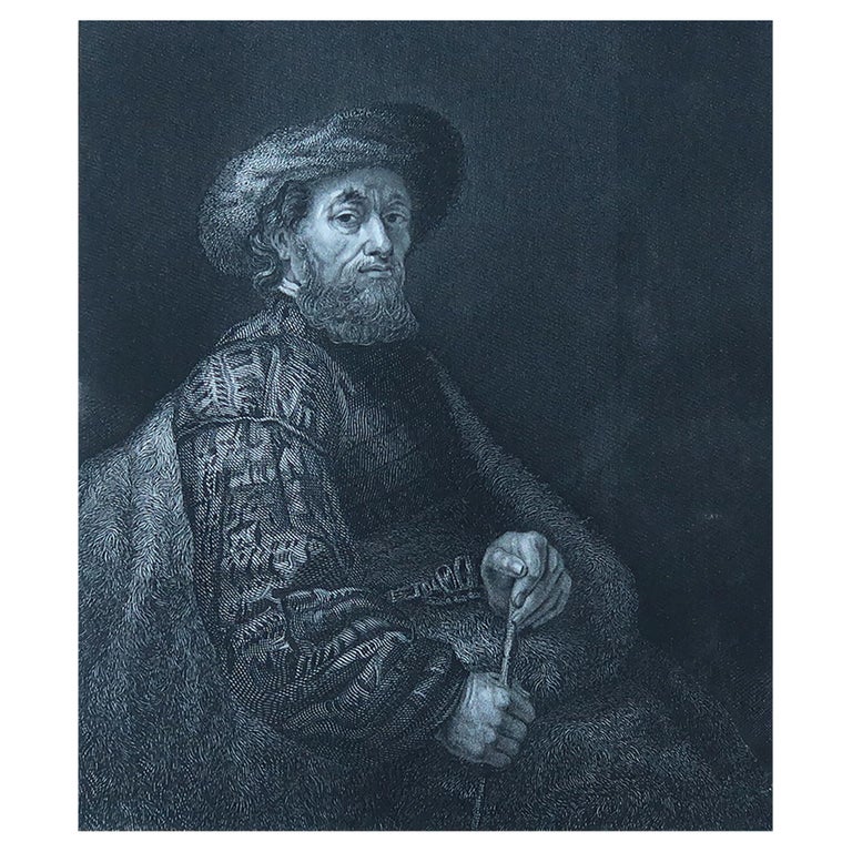 Antique Print After Rembrandt. Portrait of Jew, C.1850 For Sale at 1stDibs