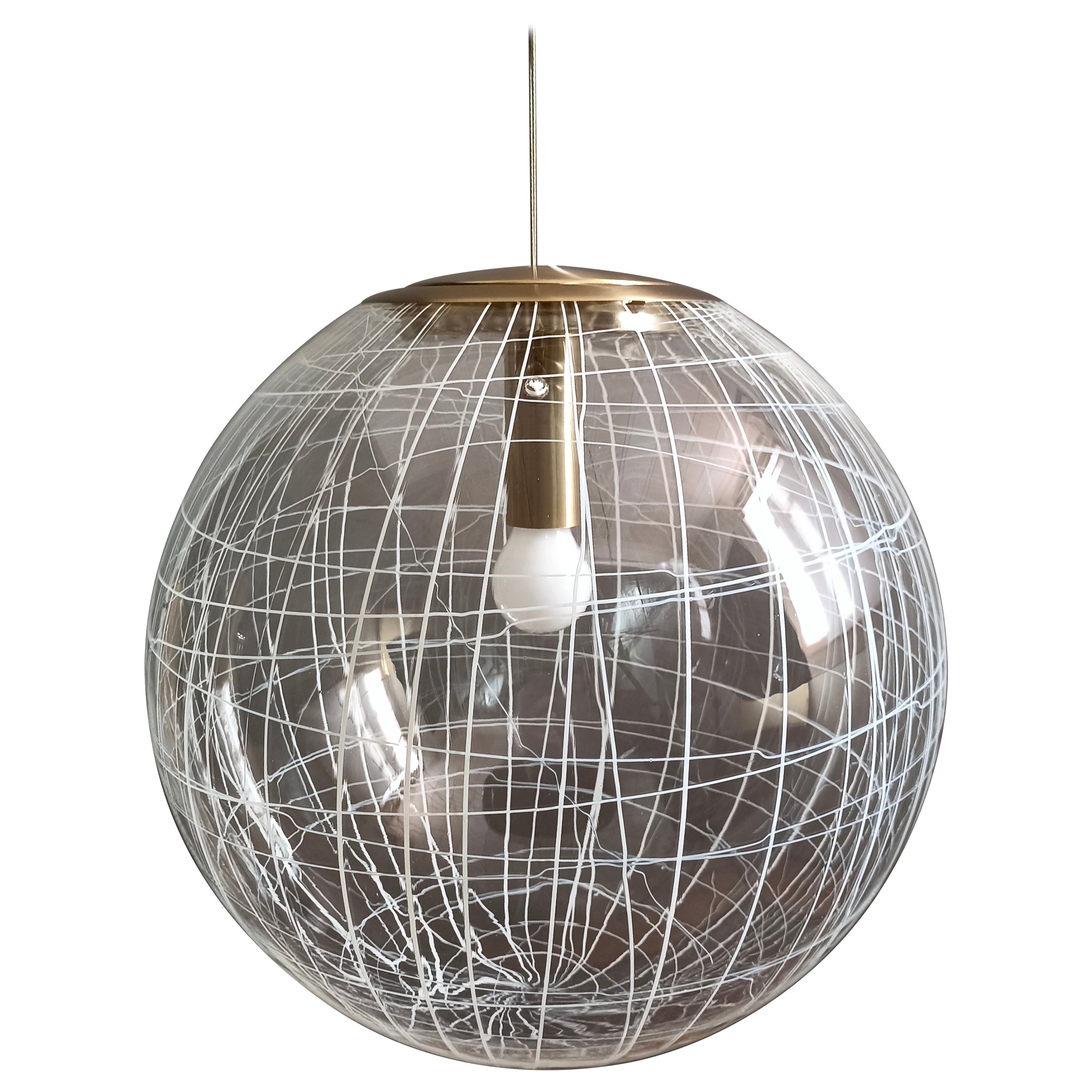 Italian Midcentury Murano Glass Sphere Pendant Lamp by La Murrina ...
