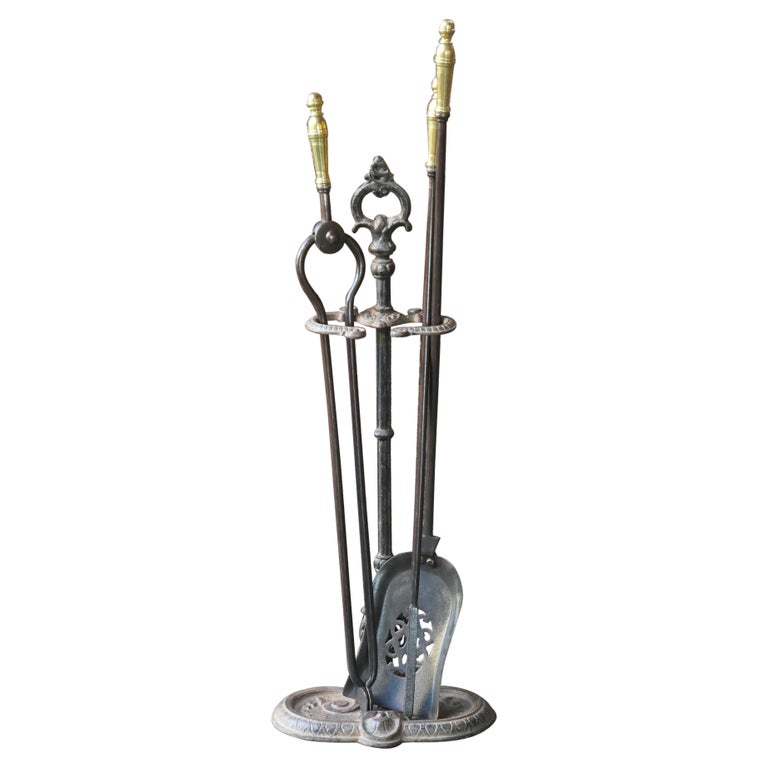 Antique English Victorian Fire Companion Set, 19th C. For Sale at 1stDibs