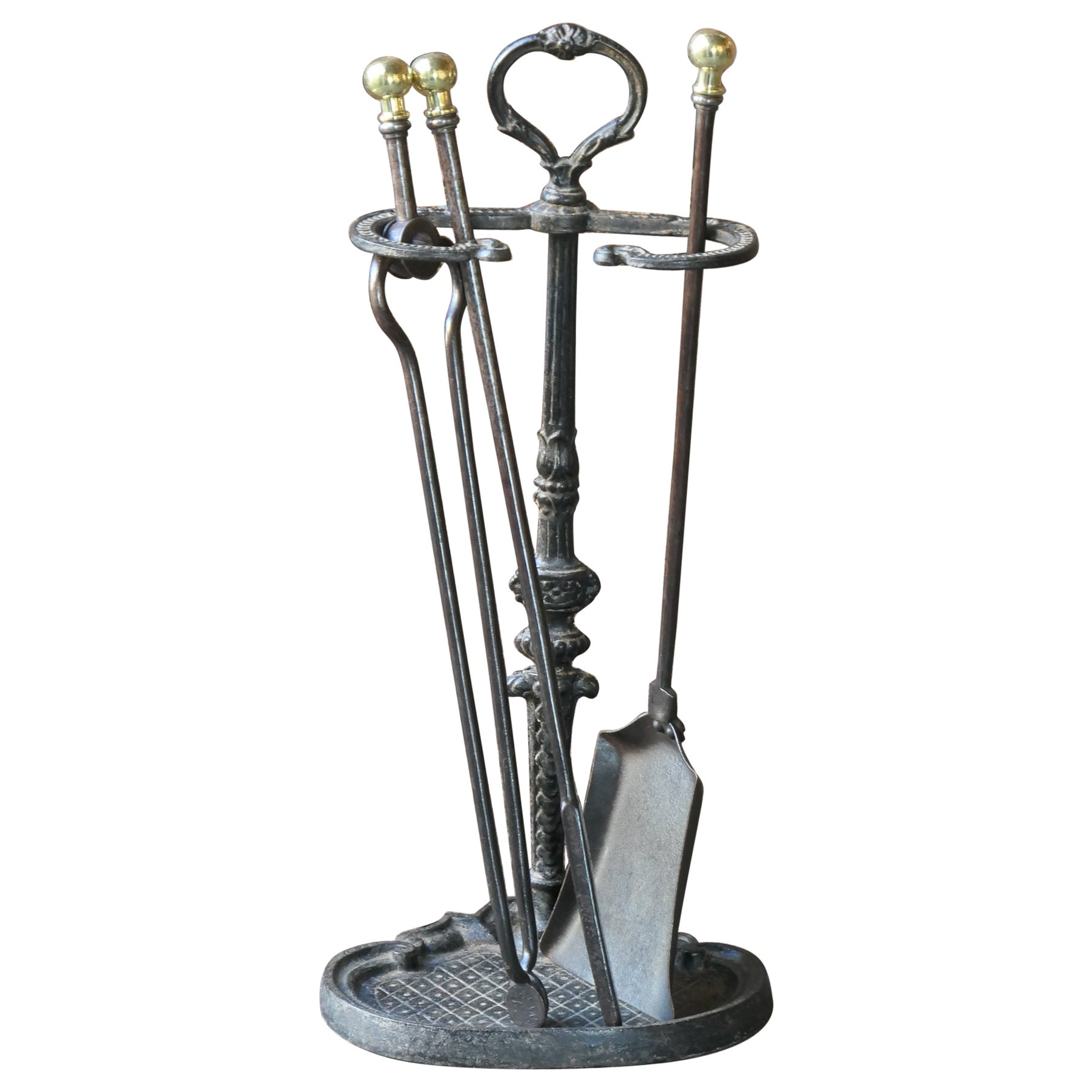 19th C. English Polished Brass Victorian Fireside Companion Set For ...
