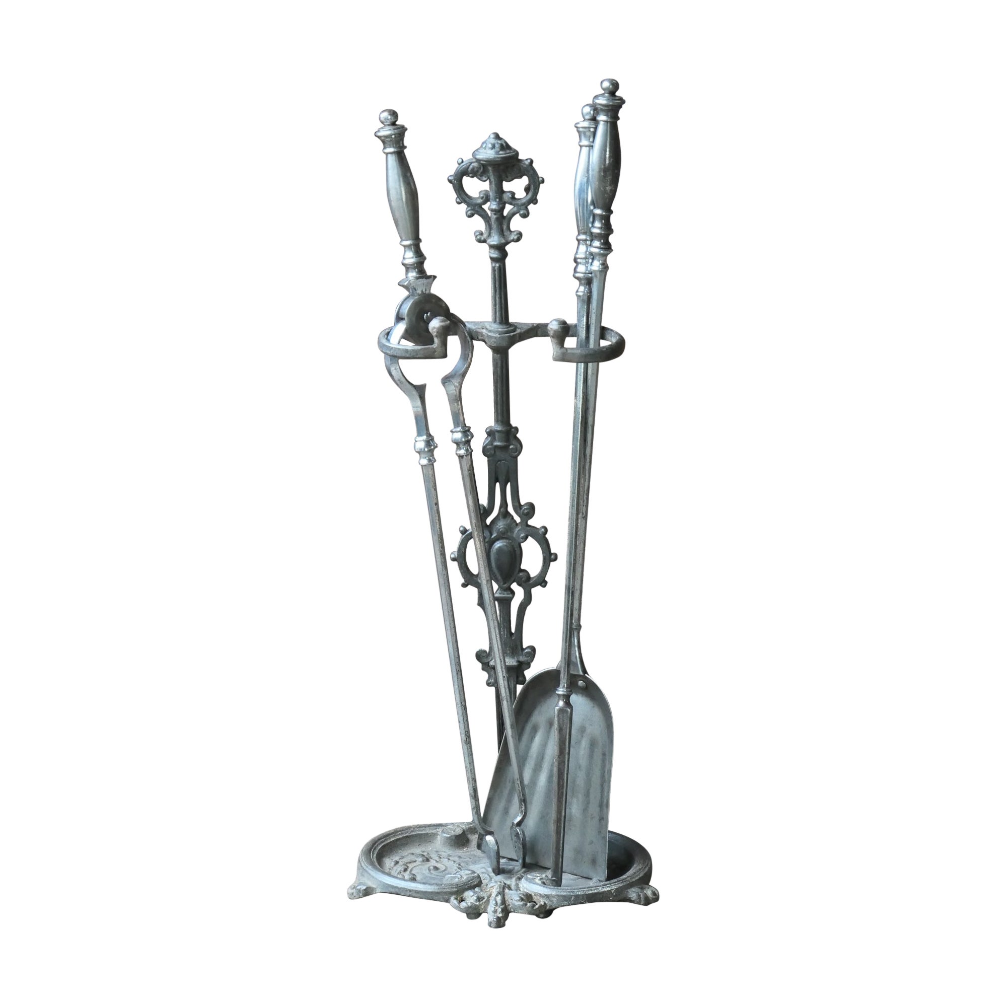English Polished Steel Georgian Fireplace Tool Set, 18/19th C. For Sale ...