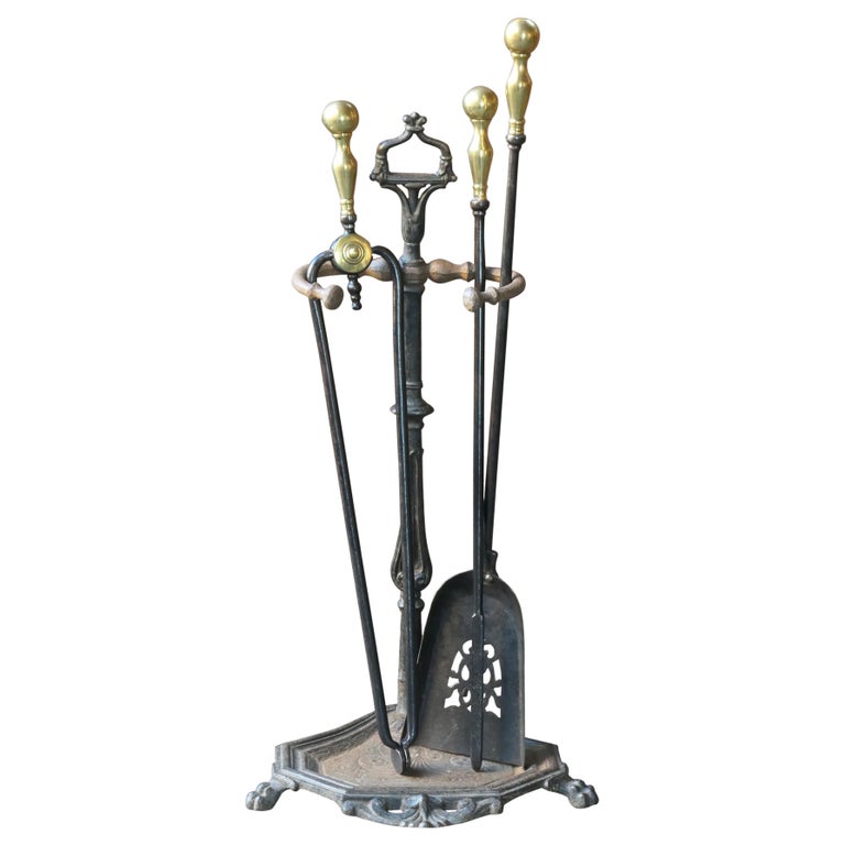 19th C. English Wrought Iron Victorian Companion Set For Sale at 1stDibs