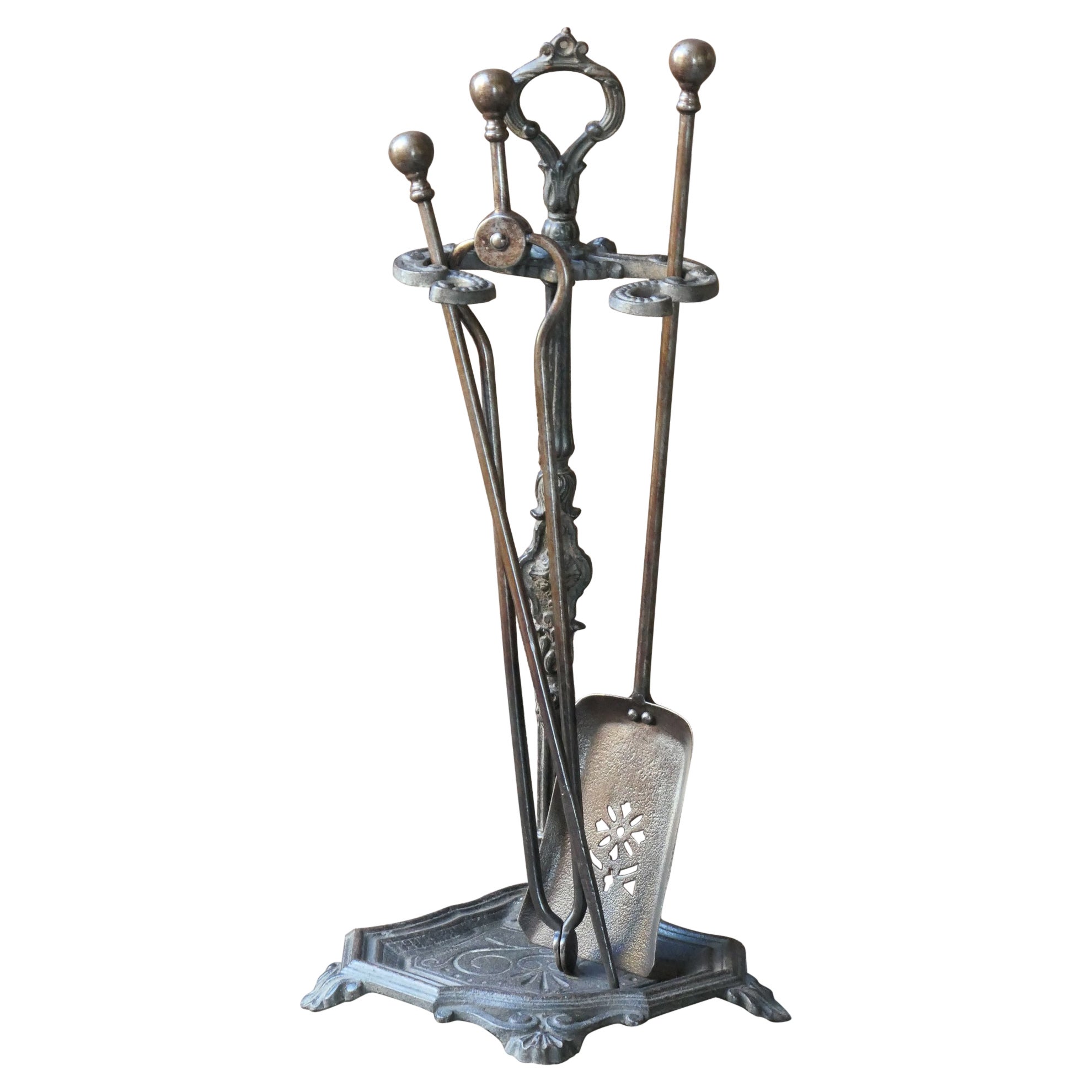 Large 19th C. English Iron and Polished Steel Victorian Fireside ...