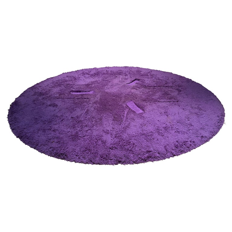 Purple Around Wool Carpet Design Tisca Handmade Original, 1970s For ...