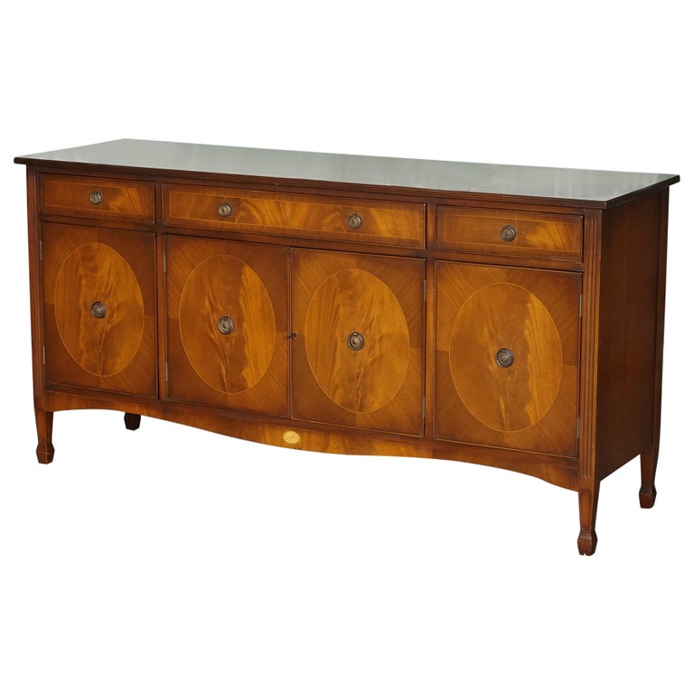 Stunning Georgian Style Large Bow Front Sheraton Inlaid Buffet ...