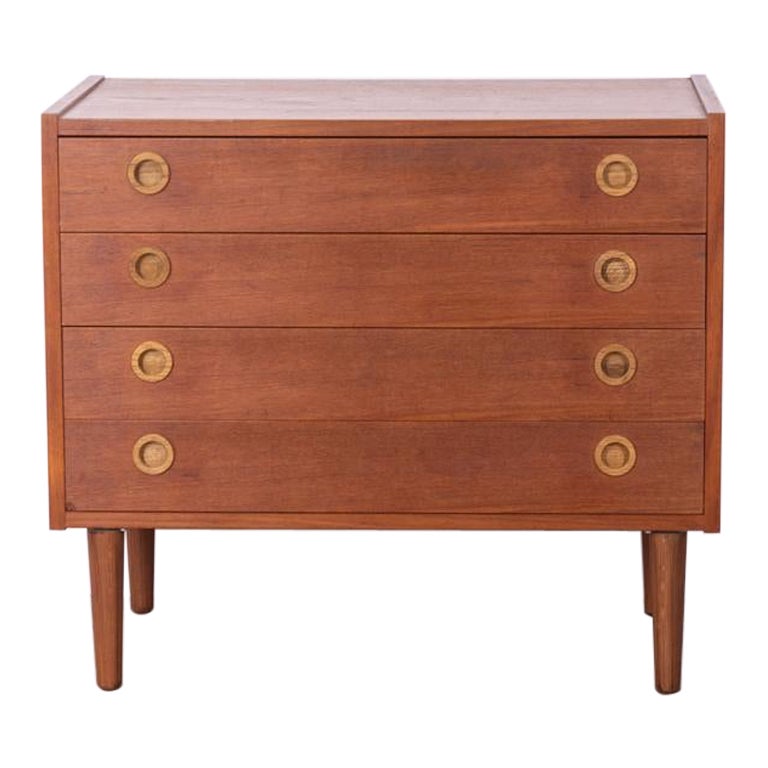 Vintage 60's Drawer Unit in Teak Wood Danish Design For Sale at 1stDibs