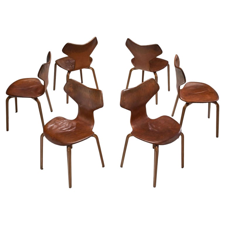 Arne Jacobsen “Grand Prix” Chairs for Fritz Hansen, Denmark 1950s For ...