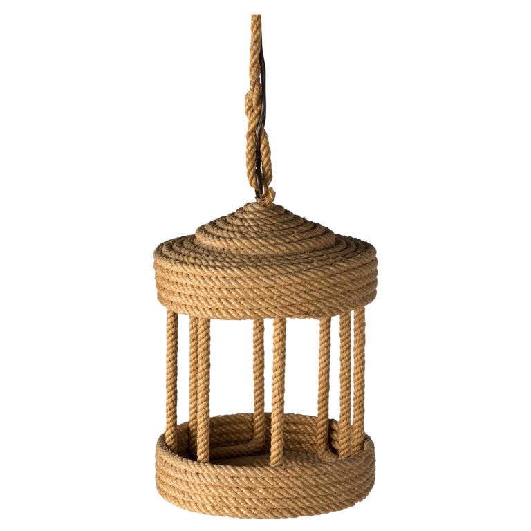Lantern Shaped Rope Pendant by Audoux Minnet, France, 1960's For Sale ...