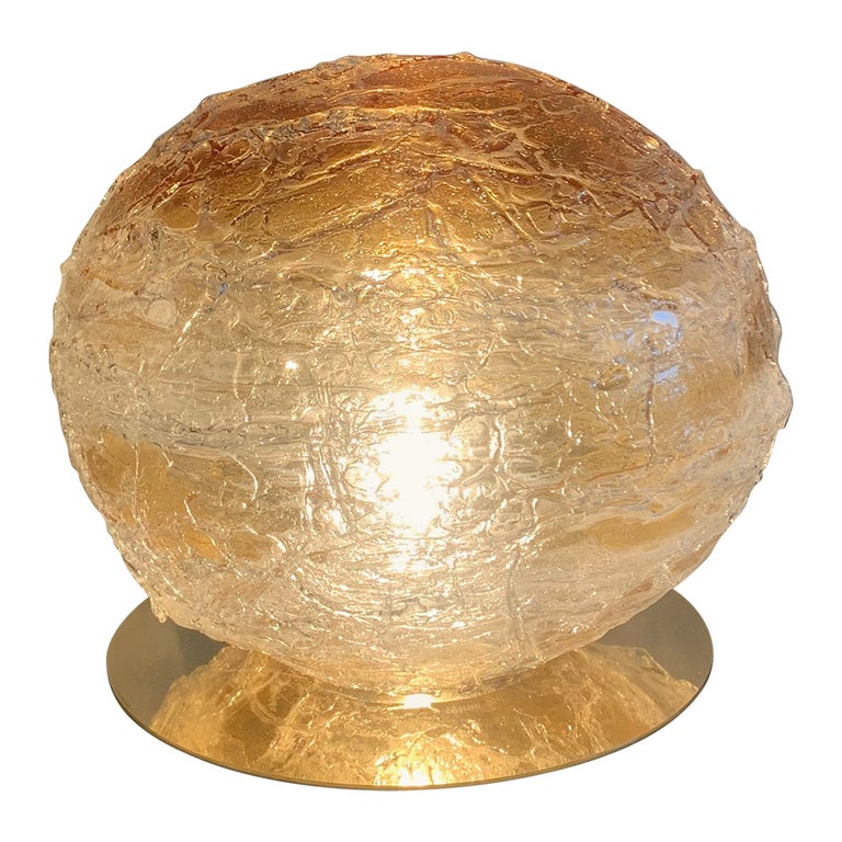 Murano Glass Sphere Table Lamp - Polished Brass Base by Venini 2011 ...