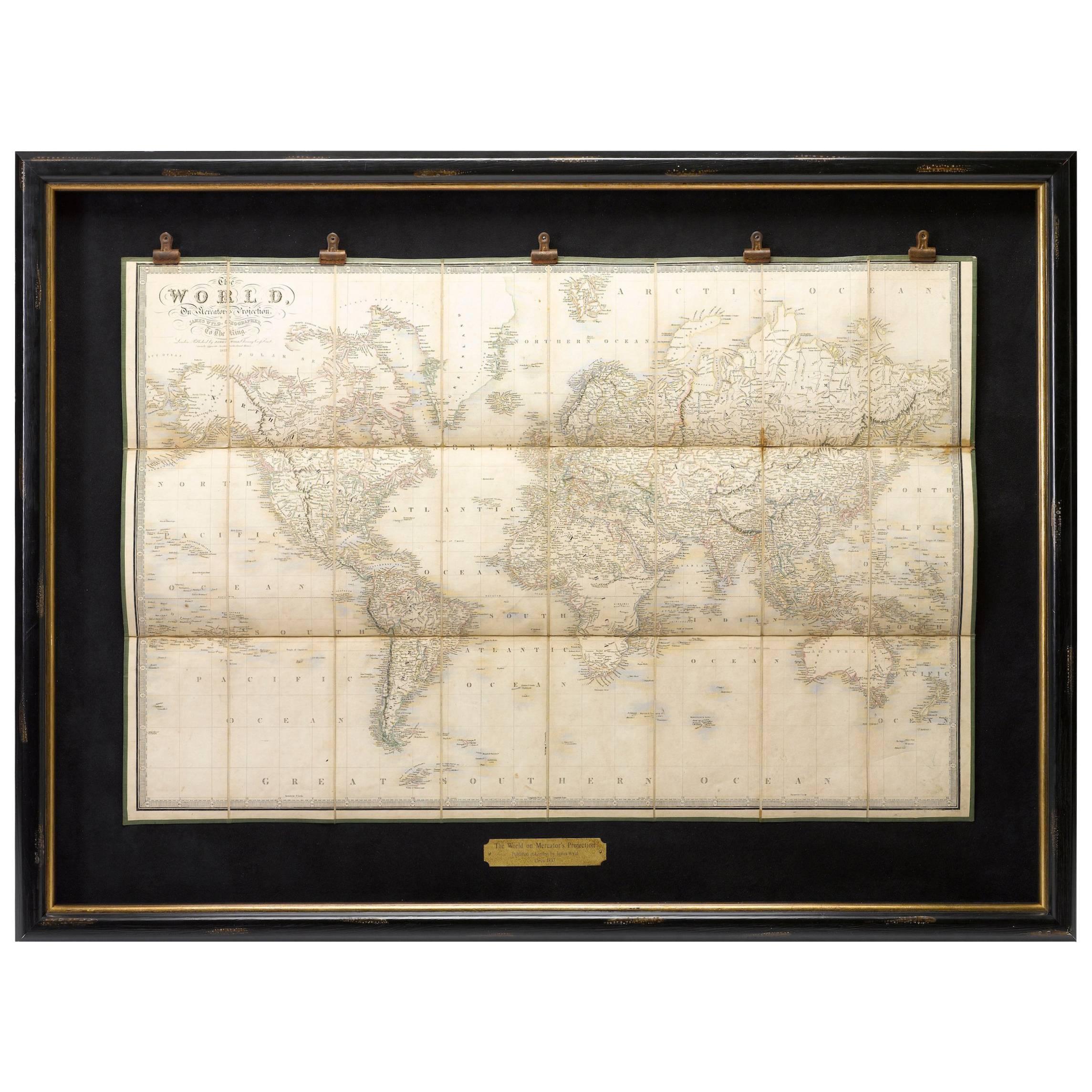 1837 "Mercator Projection" Map of the World by James Wyld at 1stDibs | james wyld maps
