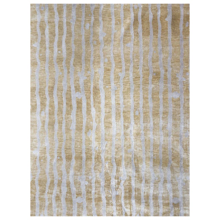 Eskayel, Drippy Stripe, Sage Rug, Merino Wool Cross Weave For Sale at ...