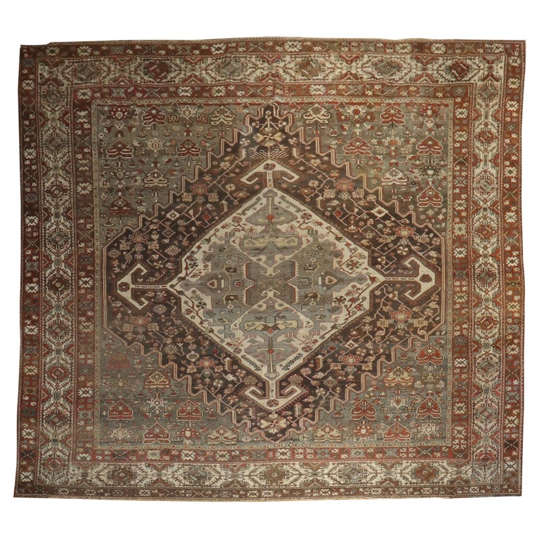 Large Scale Antique Oversize Persian Bakhtiari Rug For Sale at 1stDibs