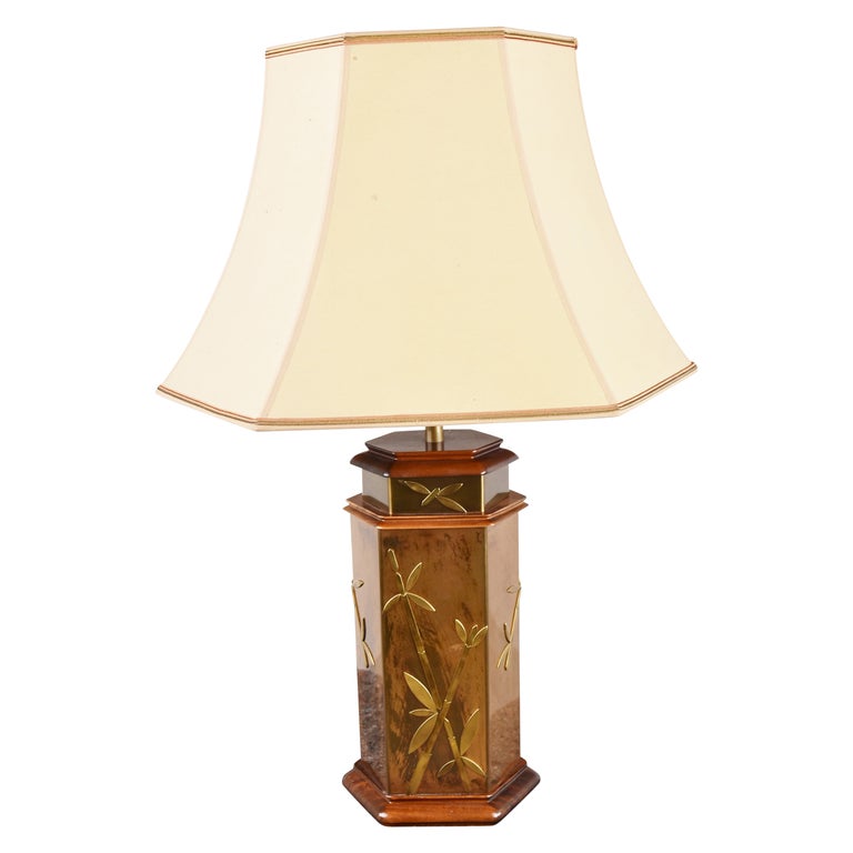 Copper Flower Table Lamp, 1960s For Sale at 1stDibs