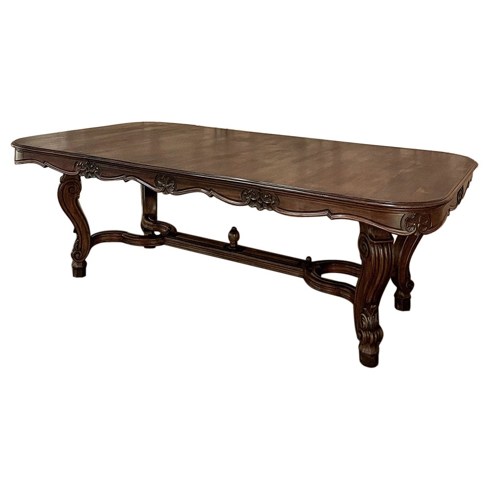 Antique Mahogany Monumental Empire Split Pedestal Dining, Banquet Table ...