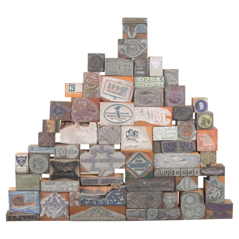 Collection of 55 Typeset Advertising Print Blocks, C.1940 at 1stDibs