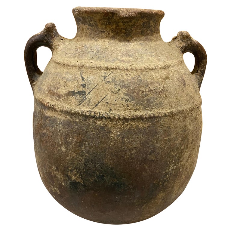 Large Italian 18th Century Rounded Terracotta Olive Jar with Two Arms ...