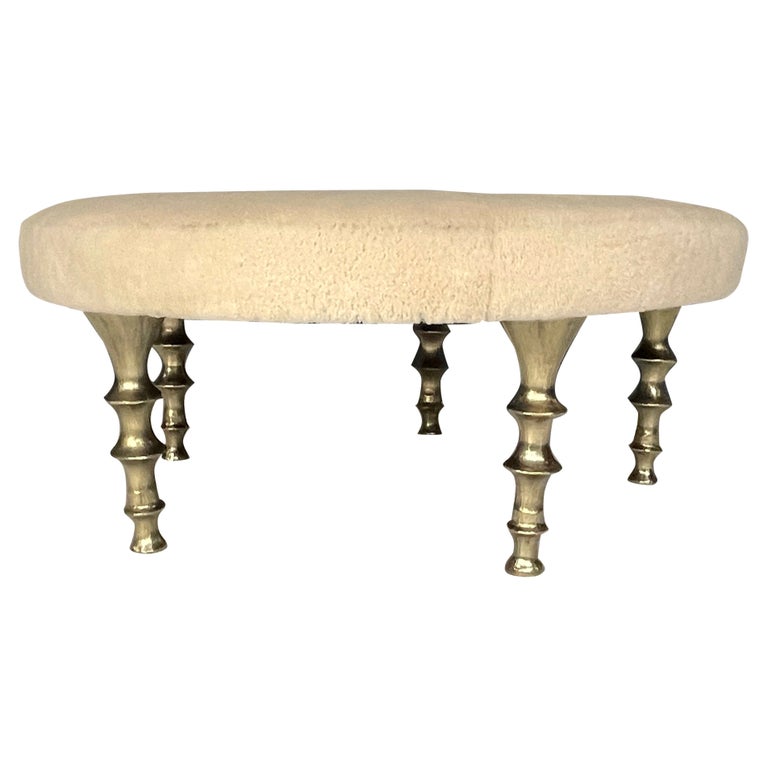 St Paul Ottoman, Gold Bronze Legs For Sale at 1stDibs