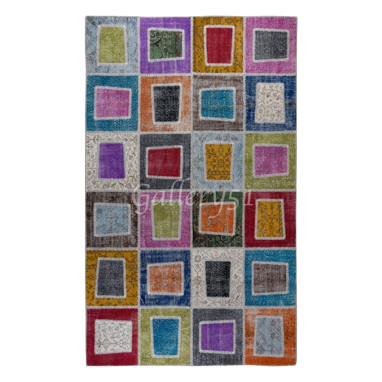Contemporary Home Decor Hand Made Wool Patchwork Rug, Custom Options ...
