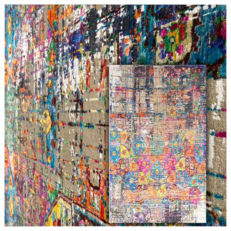 Abstract Art Rug Star Geometric Energy For Sale at 1stDibs