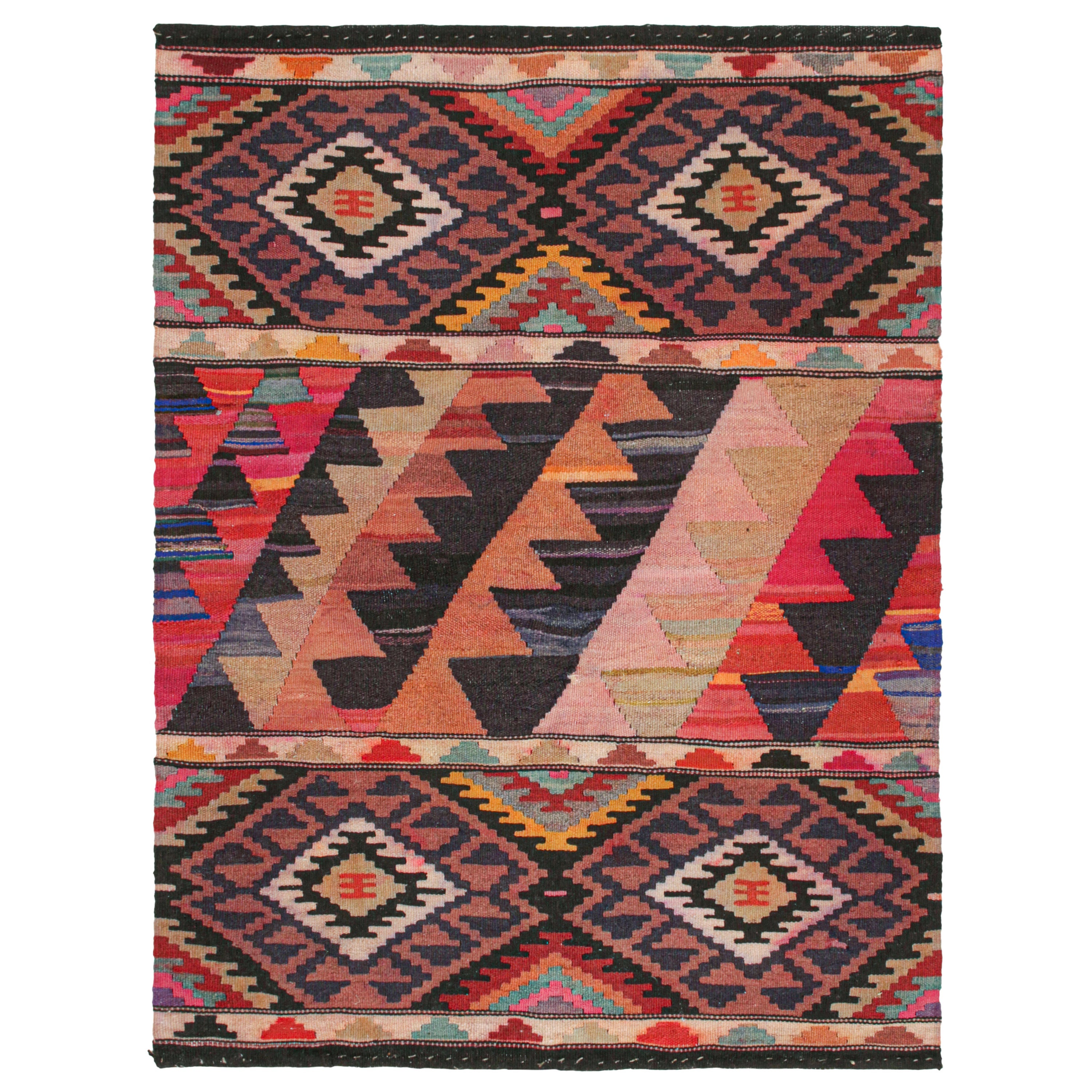 Vintage Persian Kilim in Polychromatic Geometric Patterns For Sale at ...