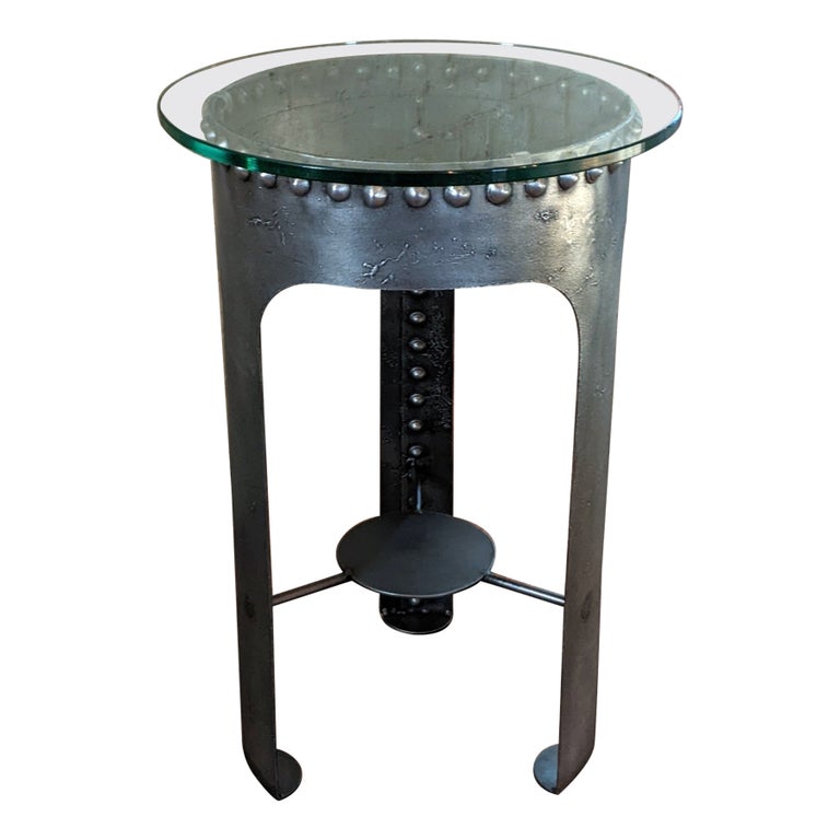 Vintage Industrial Riveted Tank Table For Sale at 1stDibs