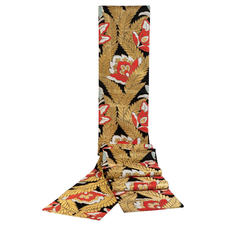 Festive Silk Brocade Obi For Sale at 1stDibs