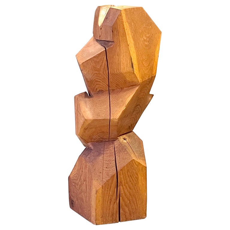 Brancusi Style Solid Oak Abstract Sculpture 1950s at 1stDibs