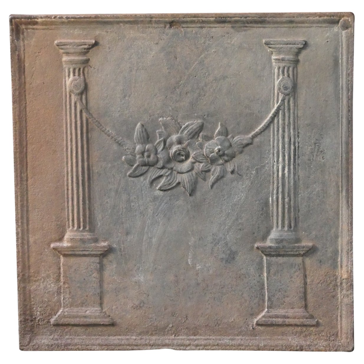 Antique French Neoclassical 'Pillars of Freedom' Fireback, 18th-19th ...