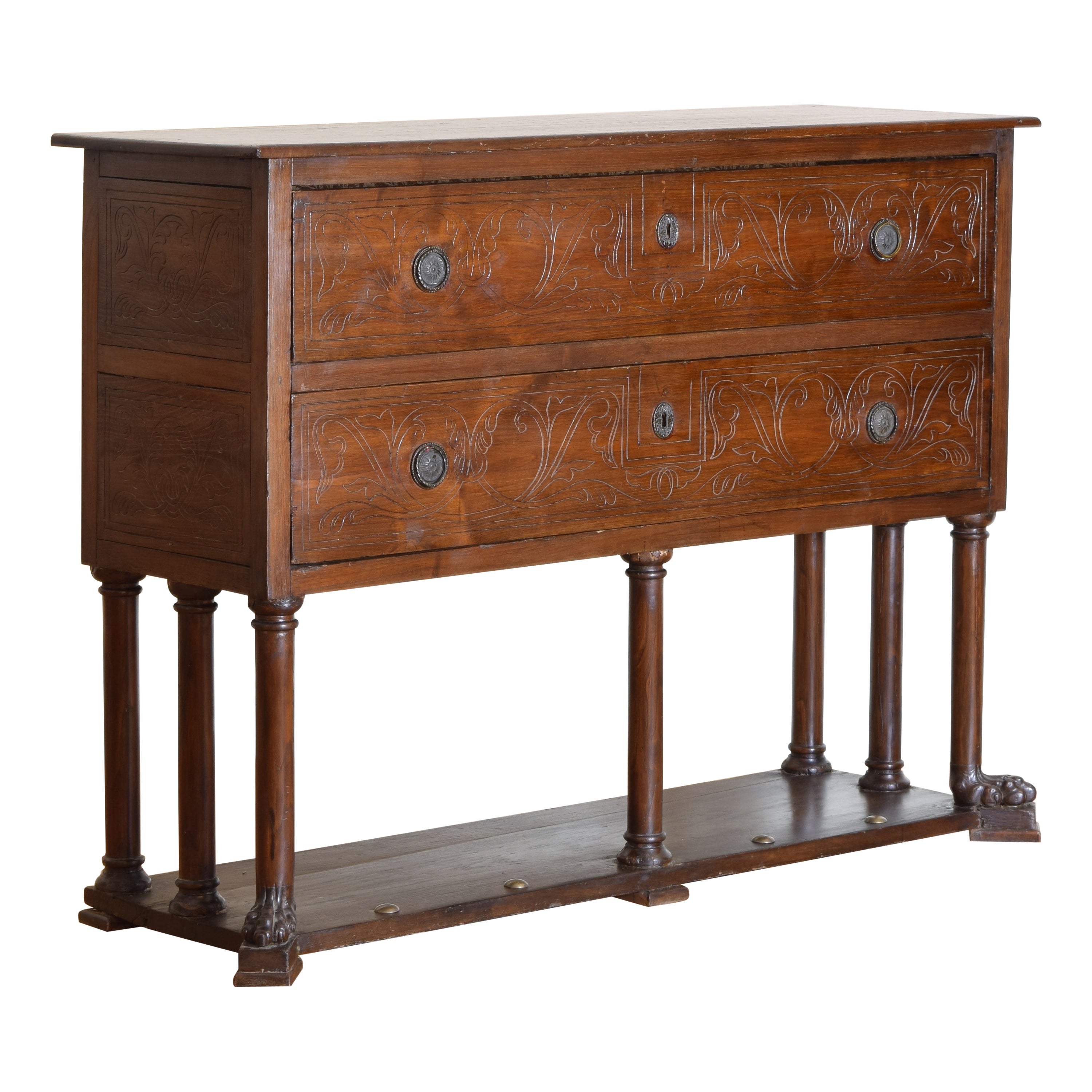 Italian Renaissance Revival Walnut 2-Drawer Raised Chest, ca. 1880 at ...