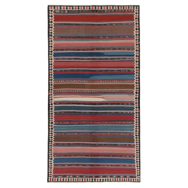 Vintage Shahsavan Persian Kilim in Polychromatic Stripes by Rug and ...