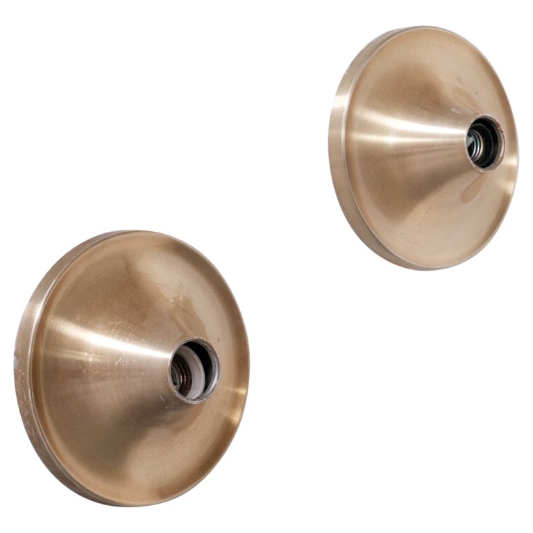 Pair of Mid-Century Italian Brass Wall or Ceiling Sconces, '2 Pairs ...