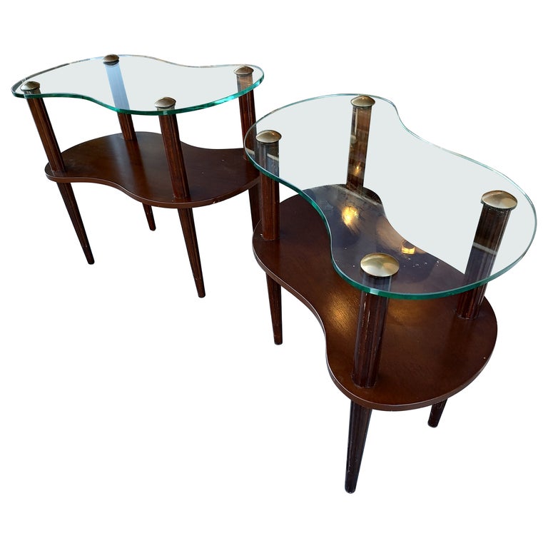 Pair of Mid-Century Modern Art Deco Cloud Tables Attributed to Gilbert ...
