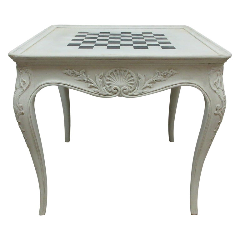 Swedish Rococo Style Chess Table For Sale at 1stDibs