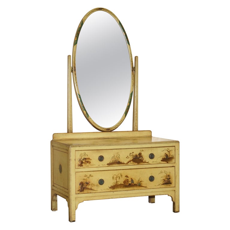 Sublime Vintage Chinese Chinoiserie Chest of Drawers with Mirror ...