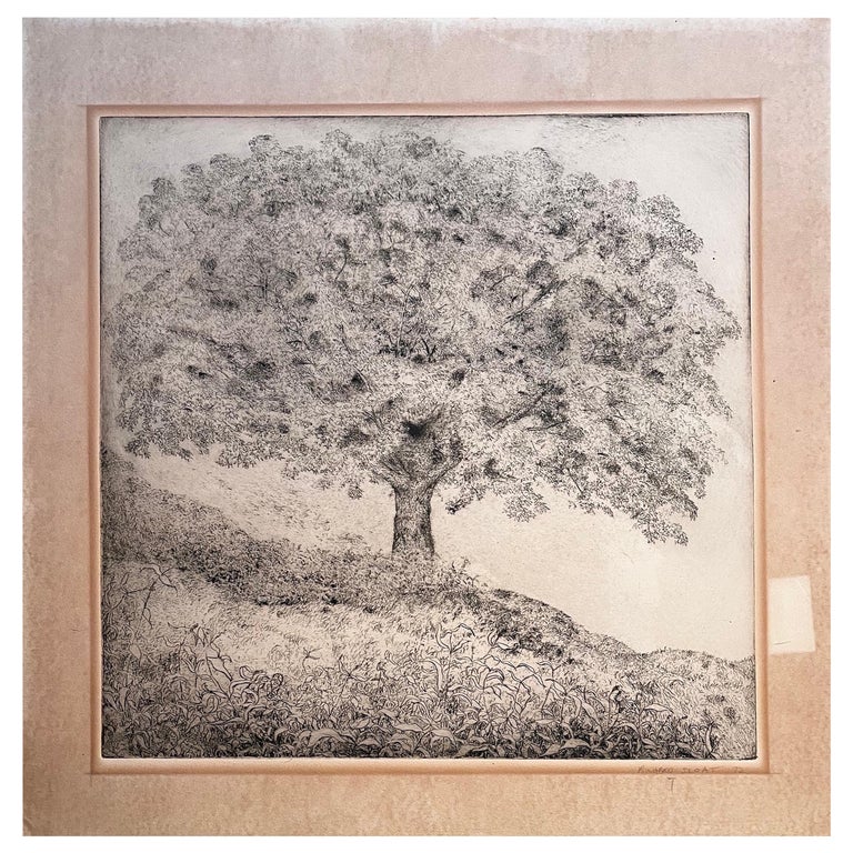 "Tree of Life" Etching by Richard Sloat Dated 1972 For Sale at 1stDibs