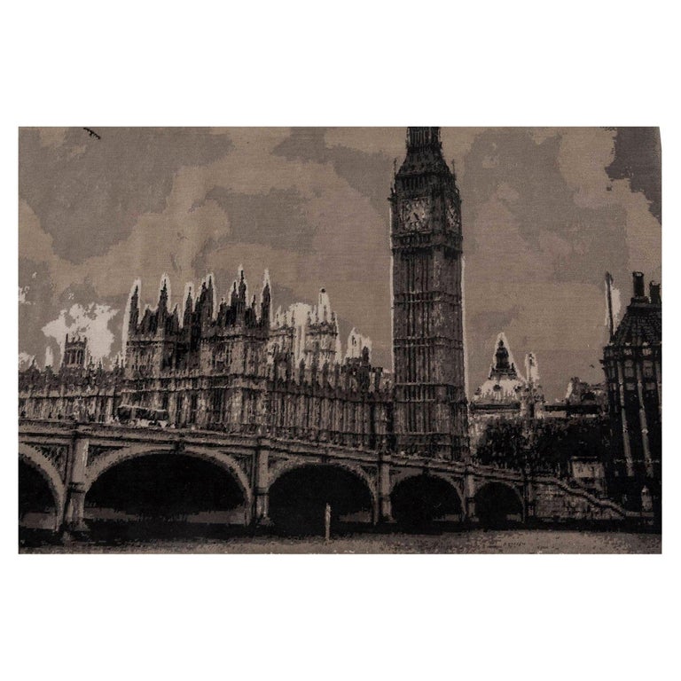 Contemporary Big Ben Design Handwoven Wool Rug by Doris Leslie Blau For ...