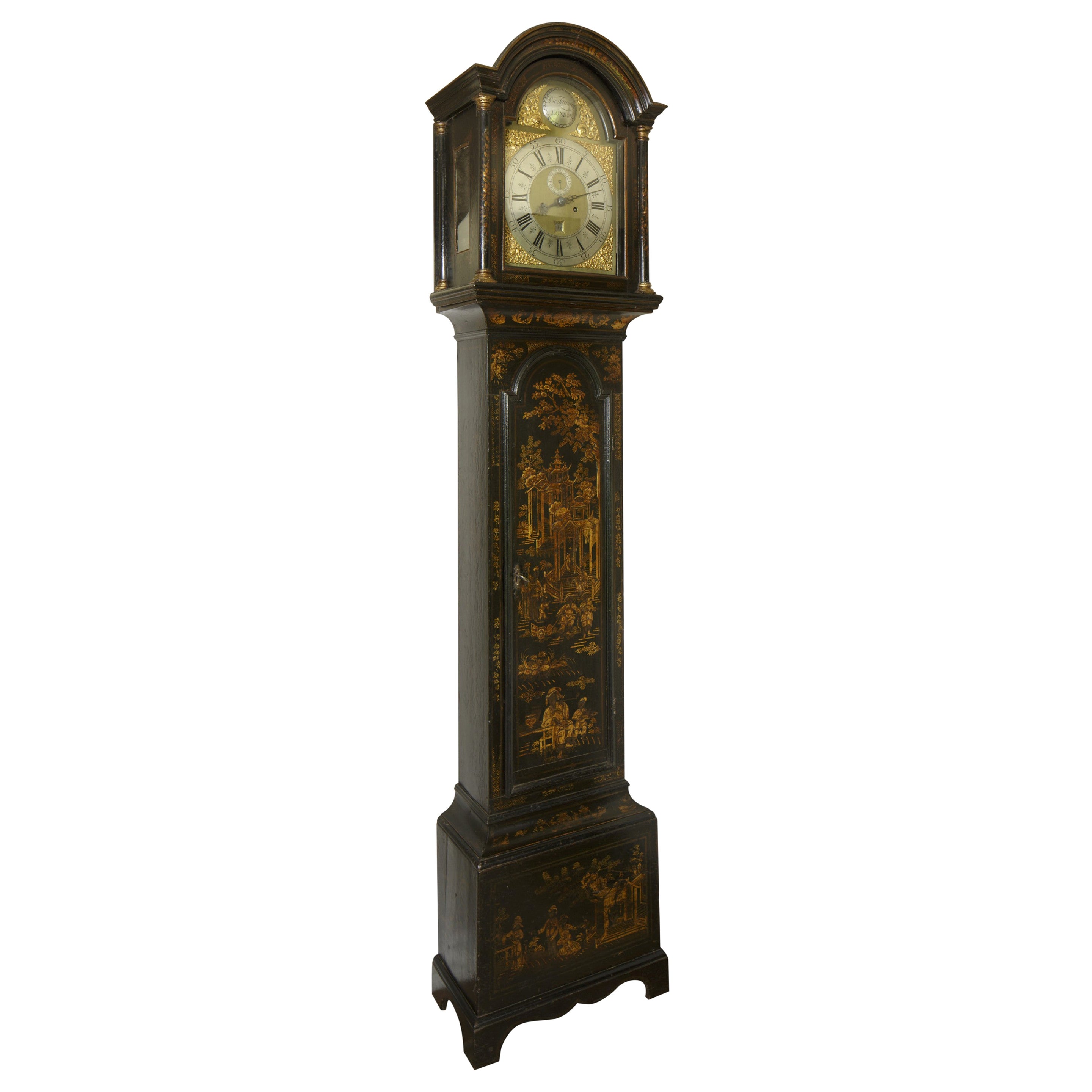 Queen Anne Export Lacquer Clock by Daniel DeLander, London For Sale at ...