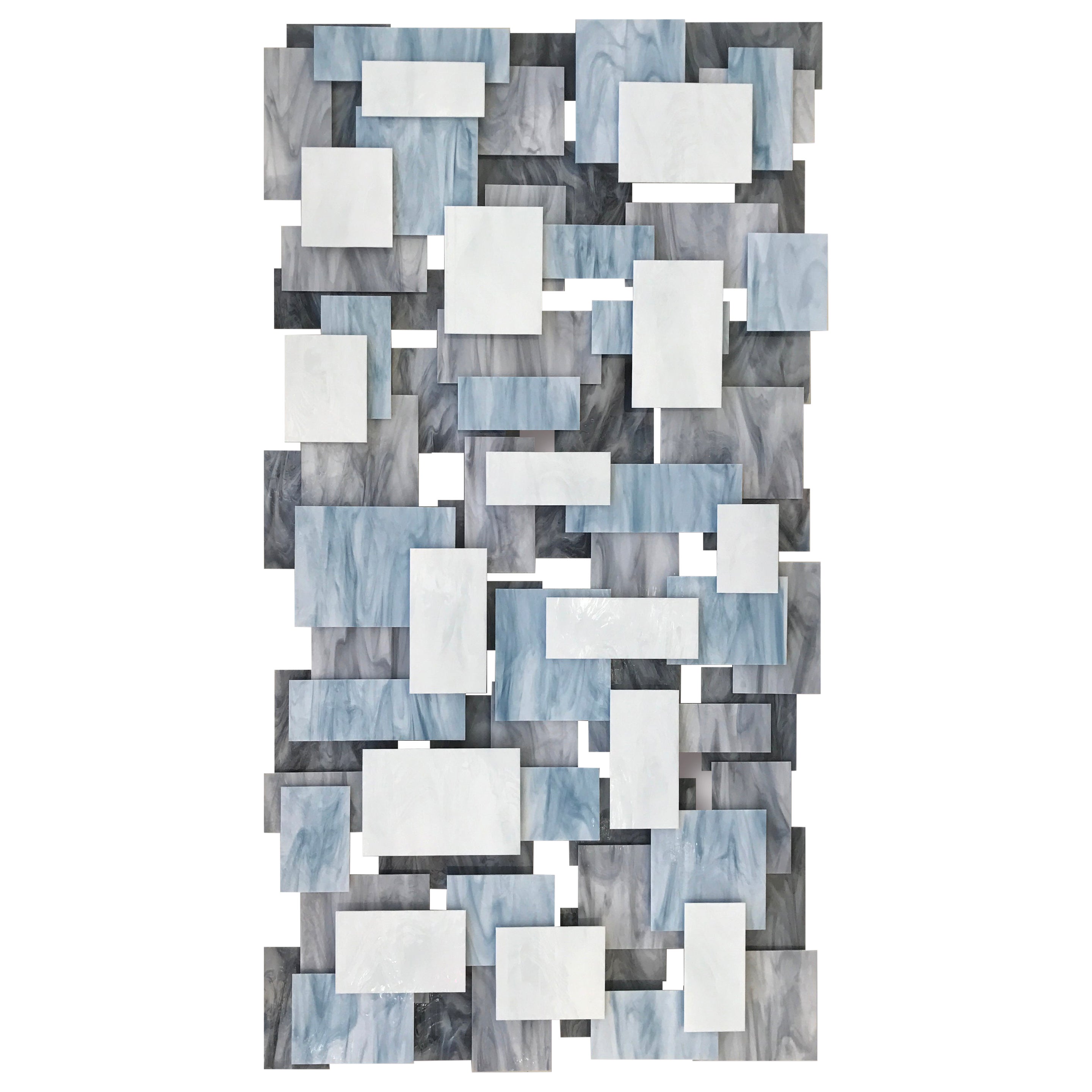 "Glacial" Original Glass and Metal Wall Sculpture For Sale at 1stDibs