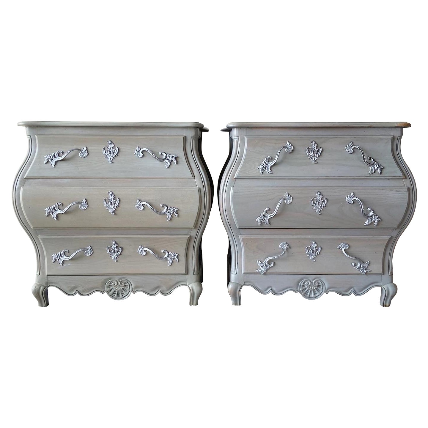 Vintage French Provincial Louis Xv Style Bombé Commodes by Baker, a ...